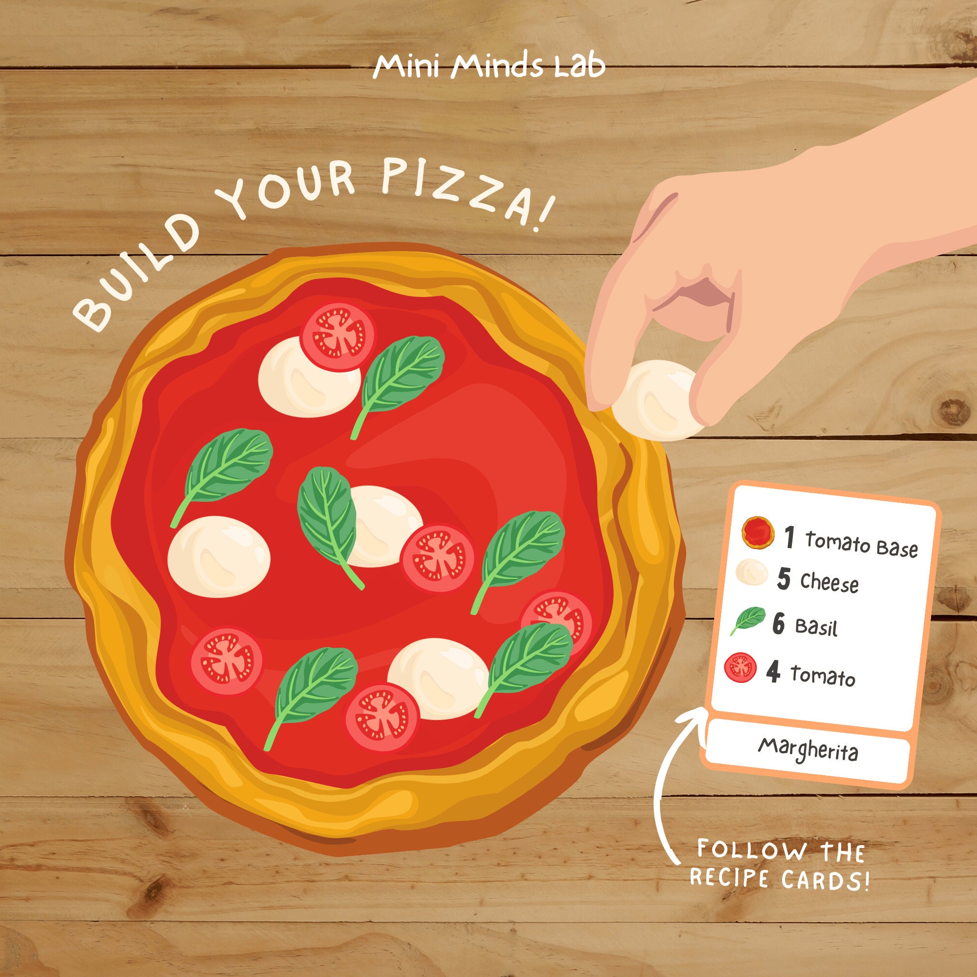 Build a Pizza Pretend Play Fun Printable Learning Cooking Game for Kids ...