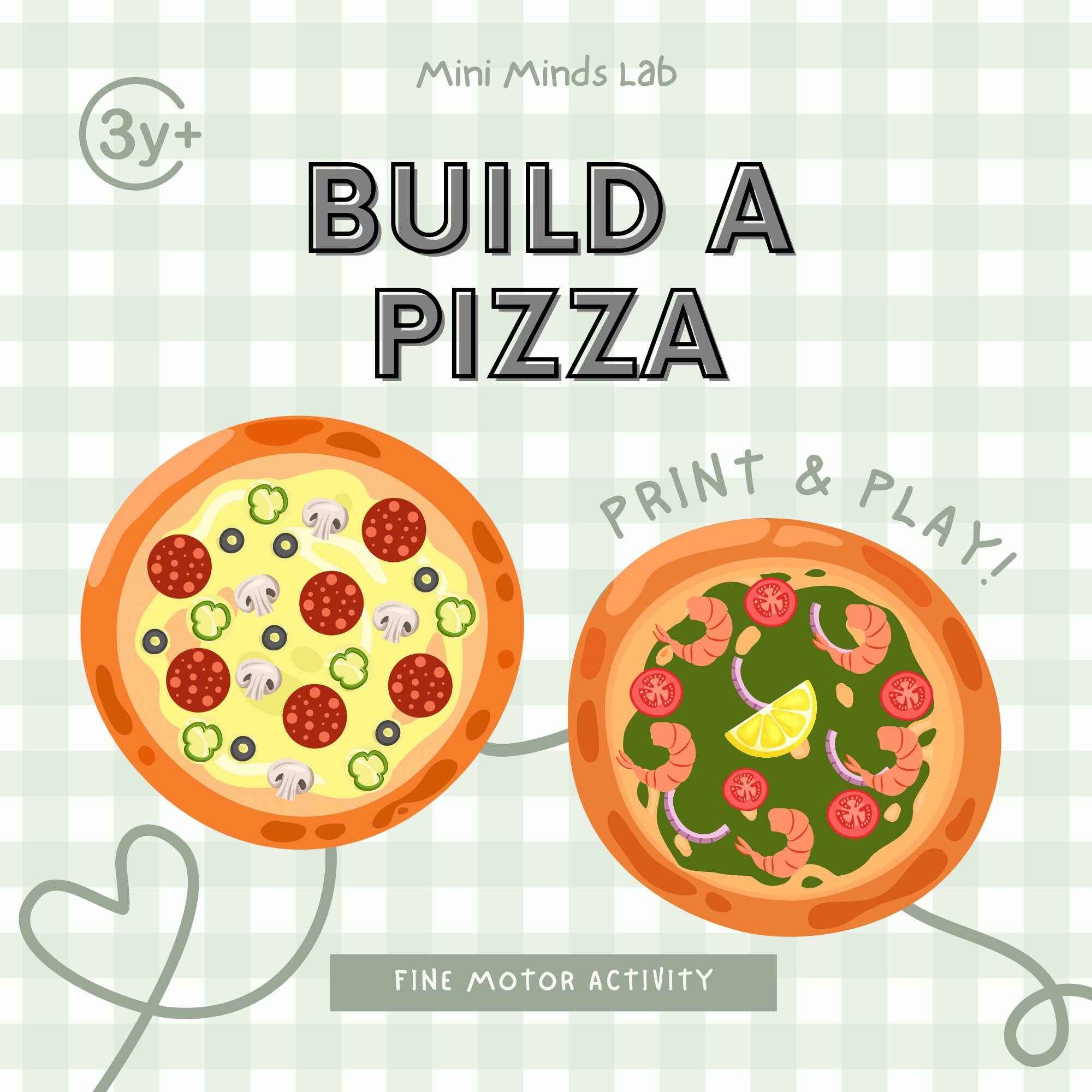Build a Pizza Pretend Play Fun Printable Learning Cooking Game for Kids ...