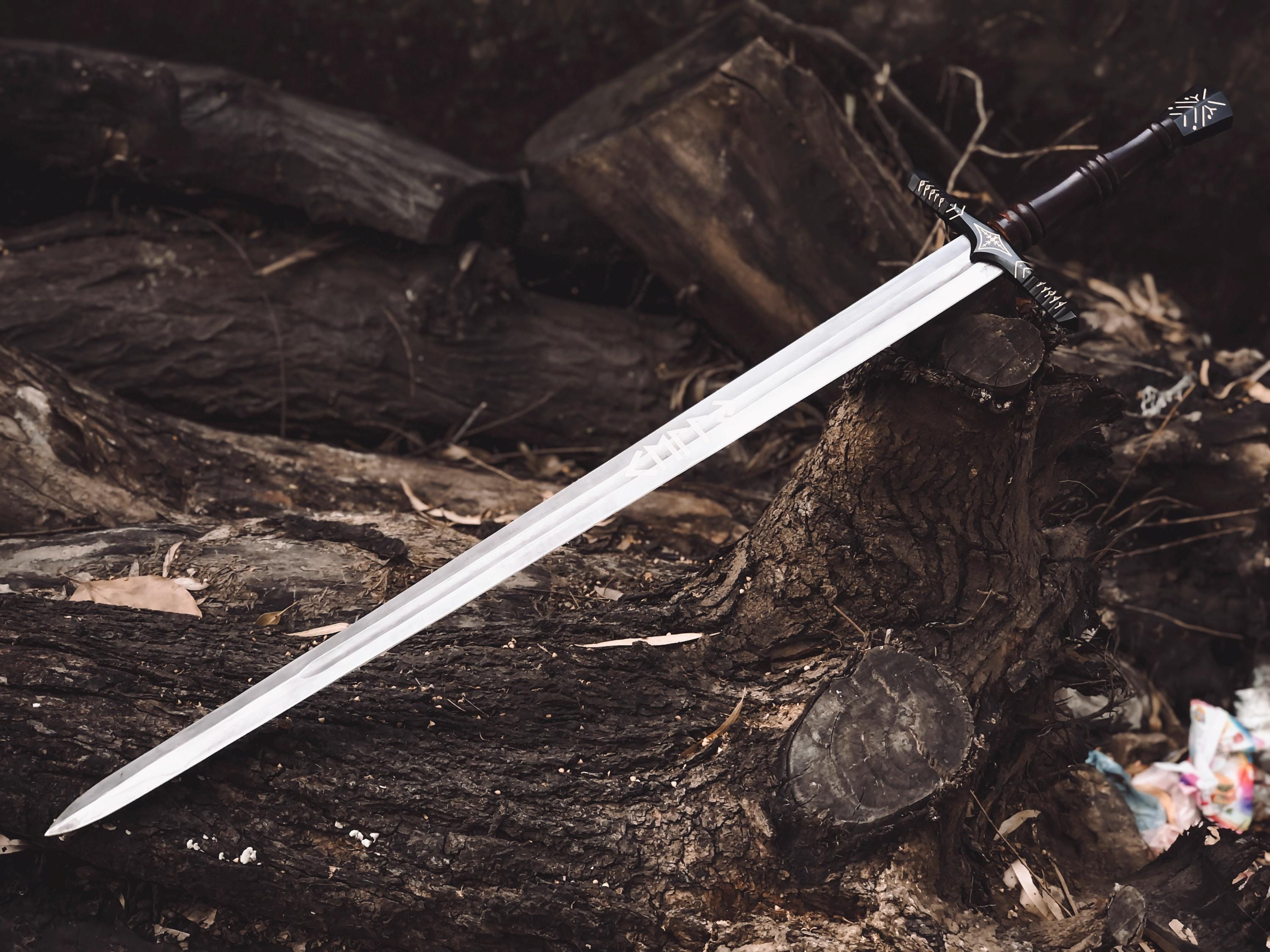 Custom Witcher Sword Sword of Geralt of Rivia Great Sword and Feline ...