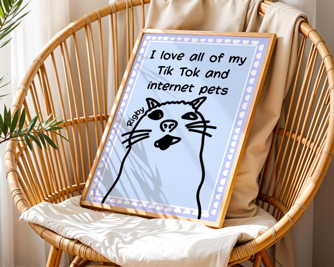 Tik Tok Cats, Rigby Wall Art Print - Etsy