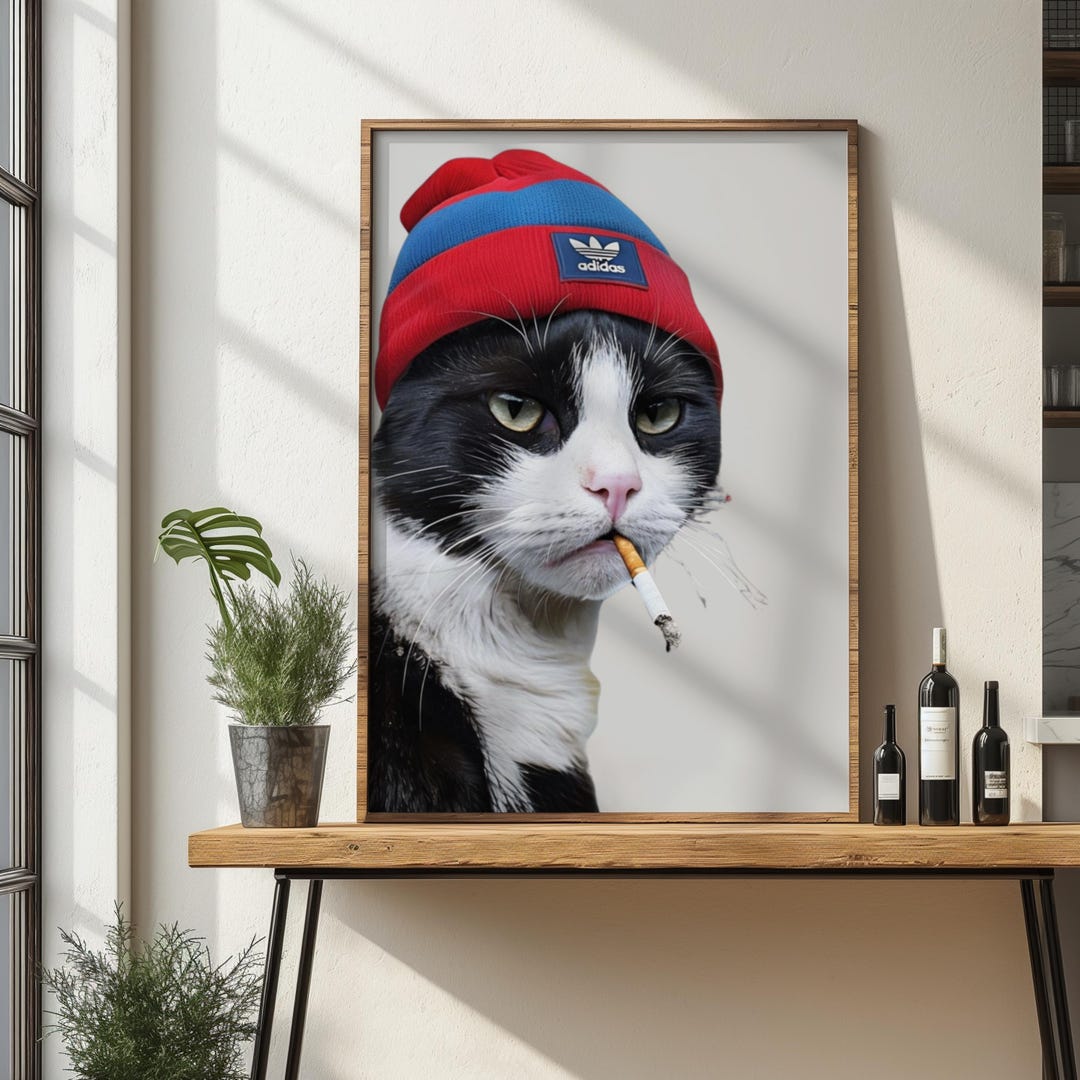 Funny Cat Lovers Wall Art Print. Judgemental Cat Kitten Print for Home ...