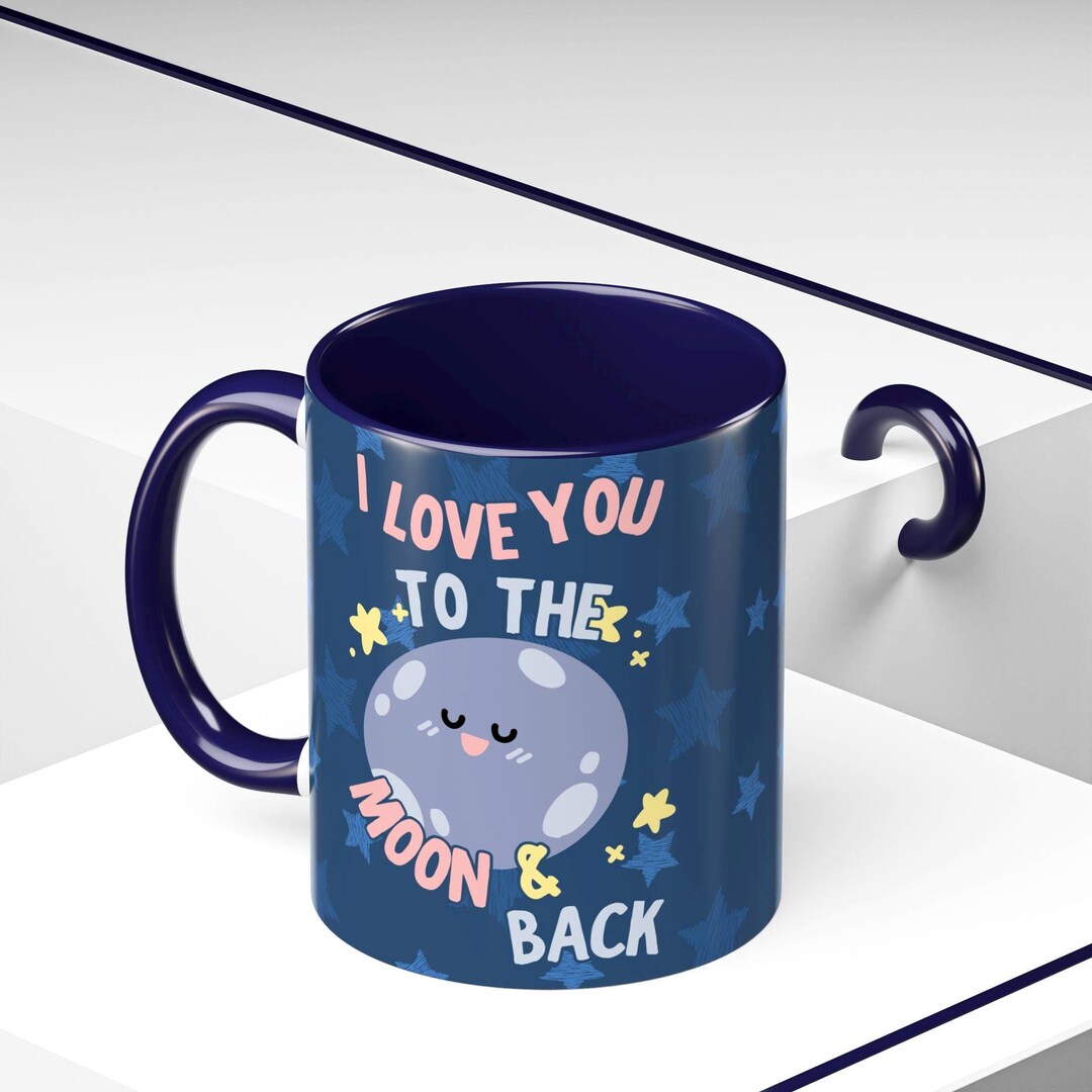 I Love You to the Moon Mug | Stars Accent Coffee Mug - Etsy