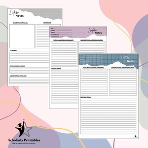 Printable Lecture/seminar Note-taking Template instant Download and ...