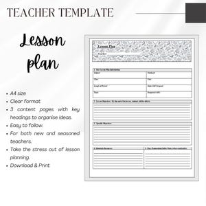 Printable Lesson Plan Template instant Download and Print - Etsy