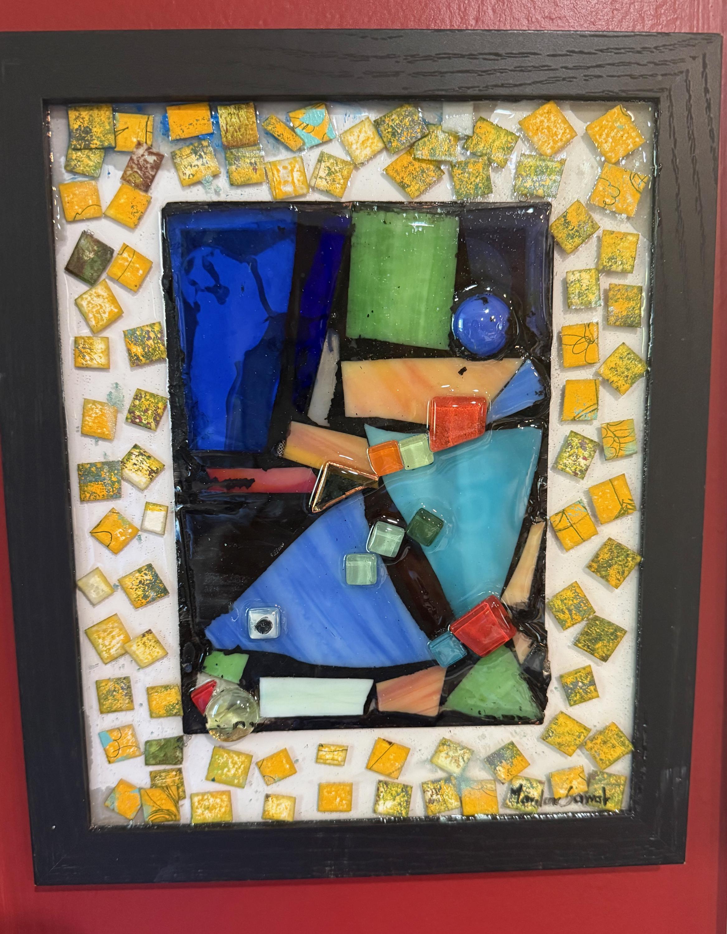 Fish Mosaic Glass Painting on Board - Etsy