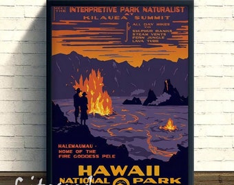 Hawaii Volcanoes Park Poster - Etsy