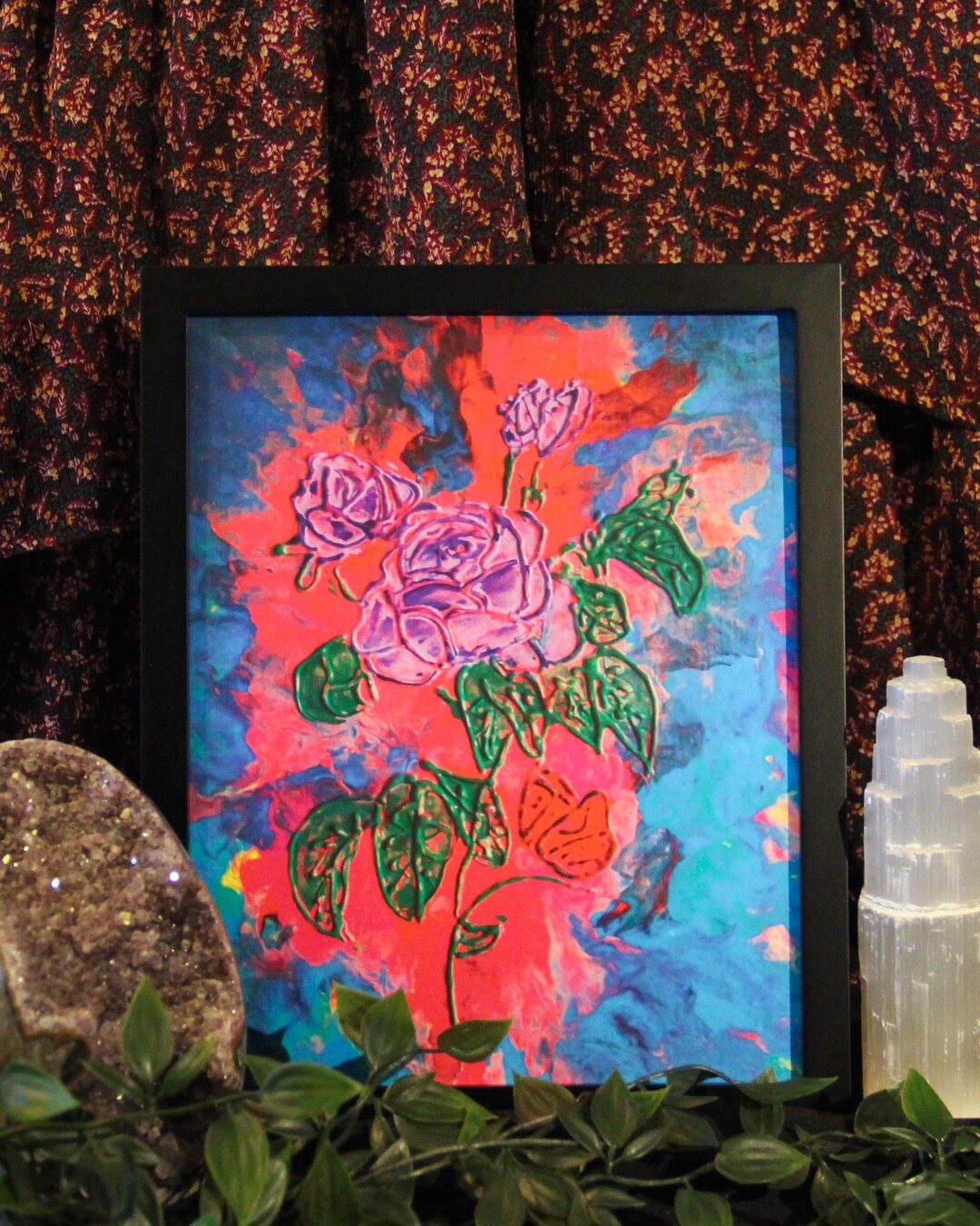 8x10 Print Roses for Ruth Original Abstract Acrylic Art Design by Lois ...