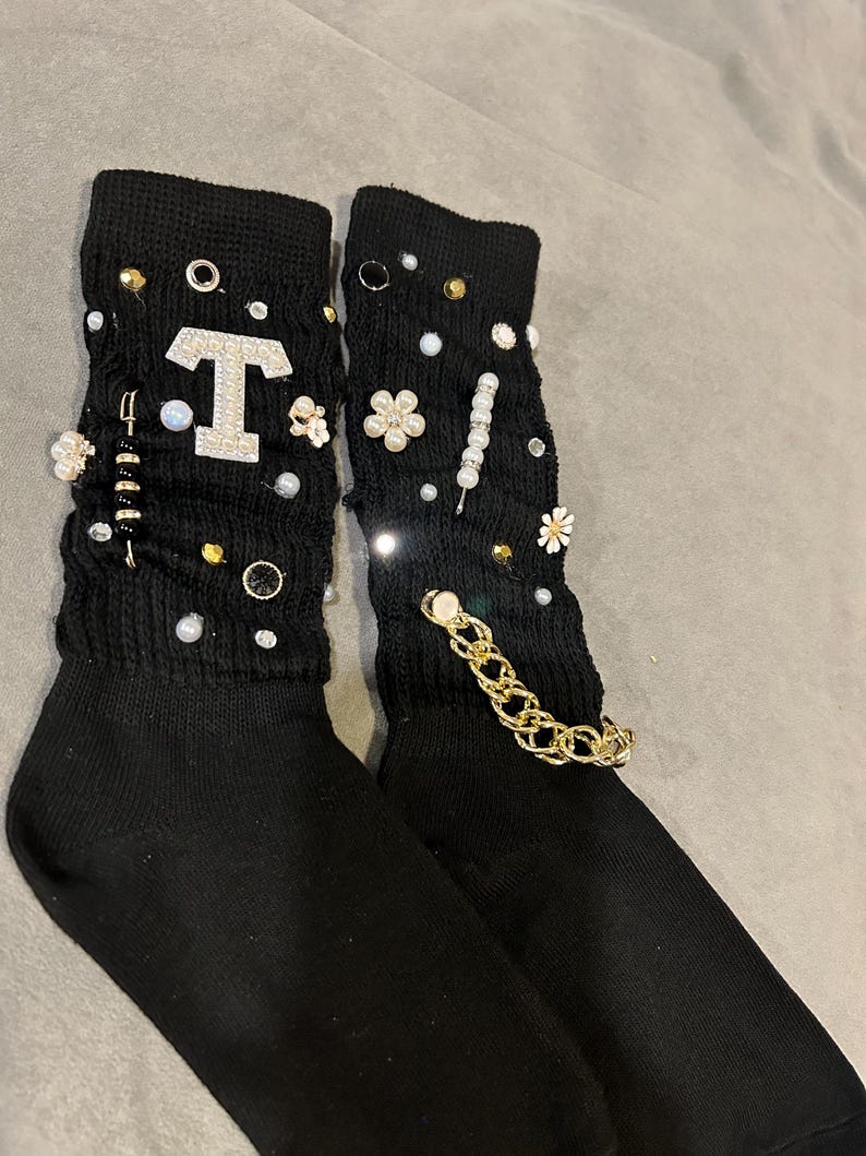 Junk Socks, Charm Socks , Bejeweled Socks, Kids Charm Socks - Etsy
