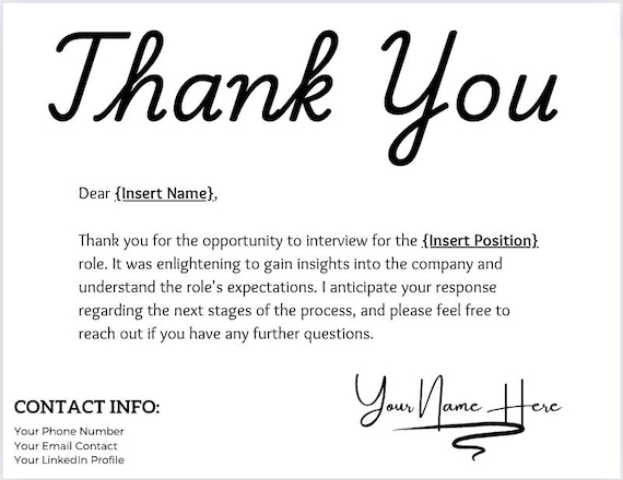 Professional Thank You Notes After Interview