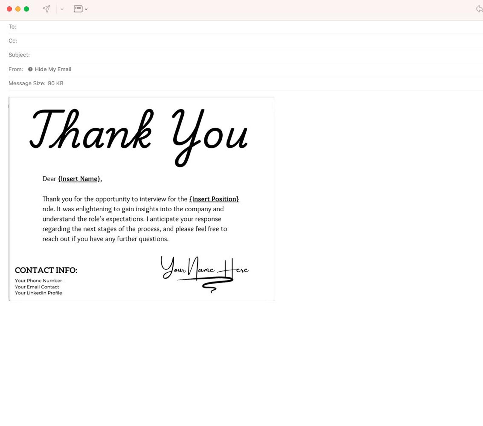 Digital Thank You Card for Job Interview - Etsy
