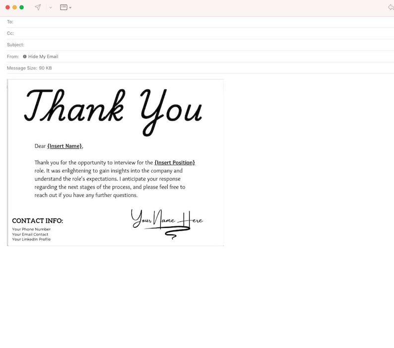 Digital Thank You Card for Job Interview - Etsy