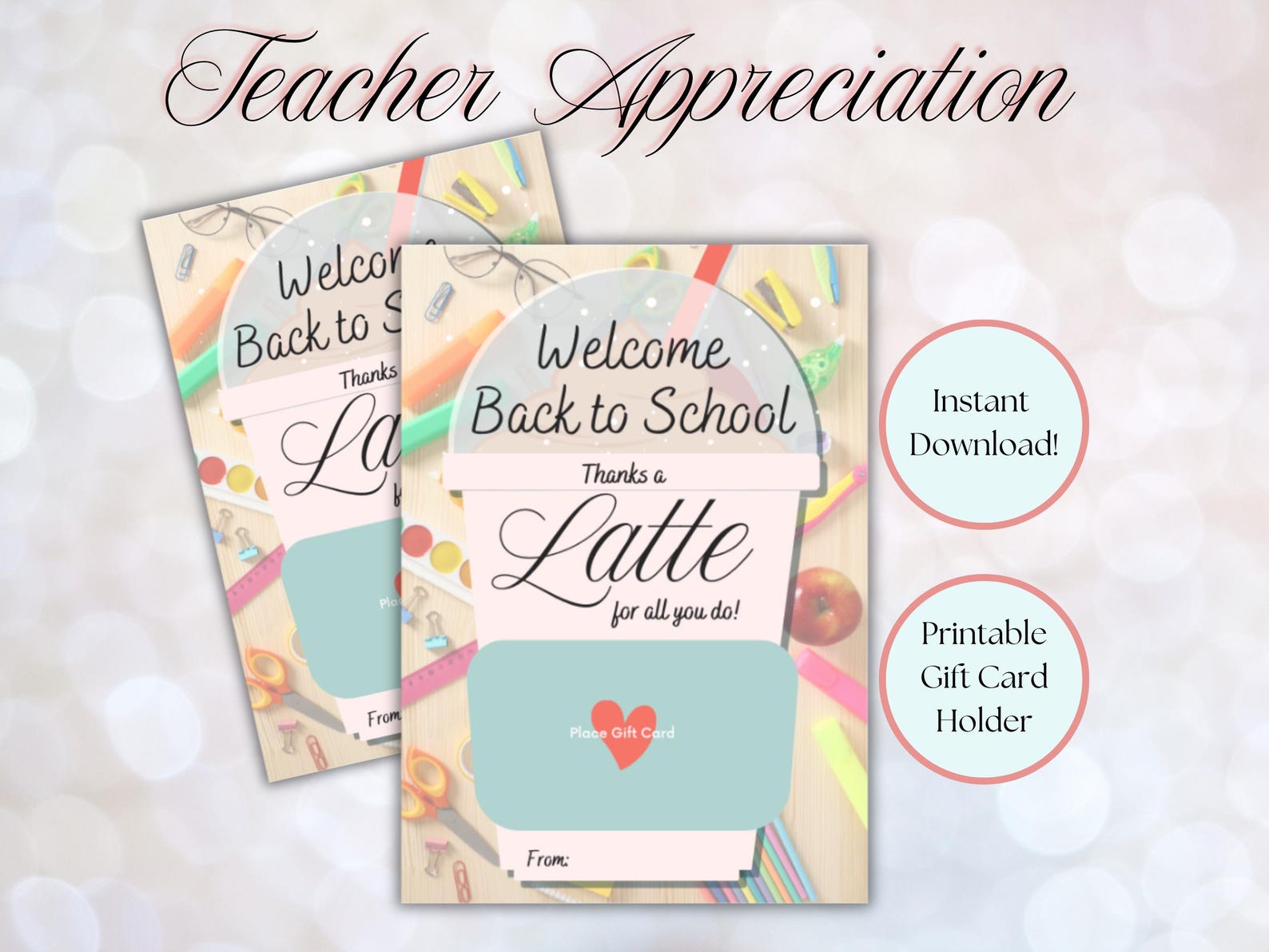 Printable Back to School Gift Card Holder, Welcome Back to School ...