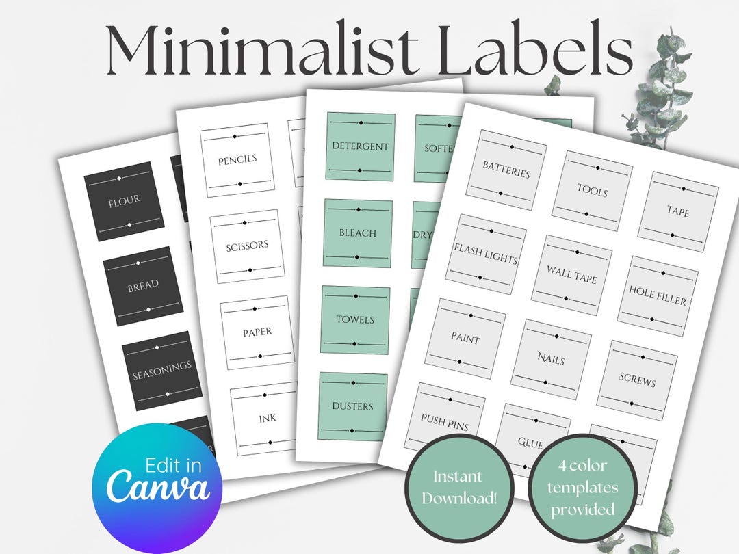 Editable Panty Labels, Home Labels, Canva Template Labels, Home ...