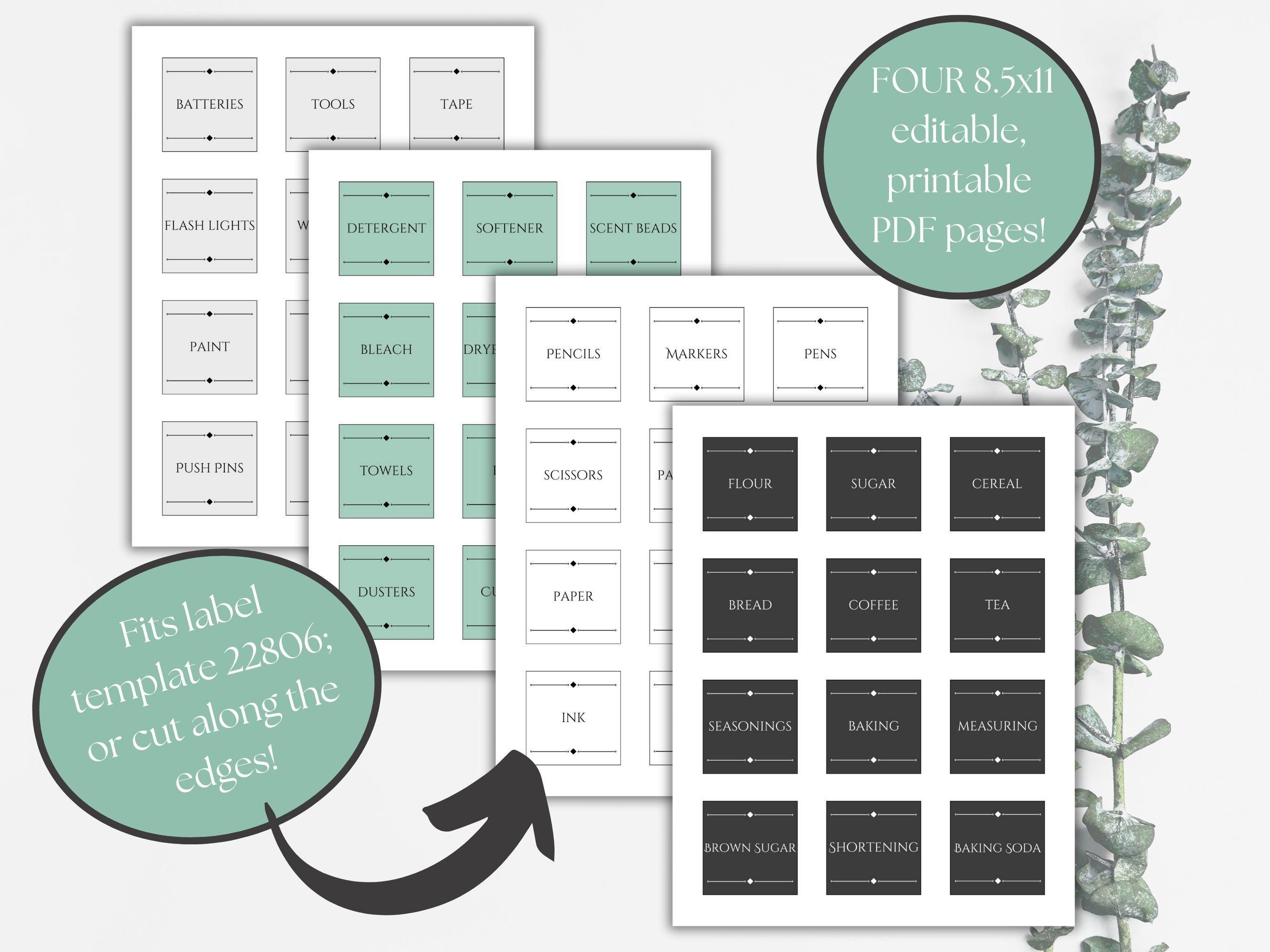 Editable Panty Labels, Home Labels, Canva Template Labels, Home ...
