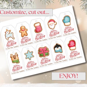 Editable Printable Christmas Cookie Gift Tags, Digital Download ...