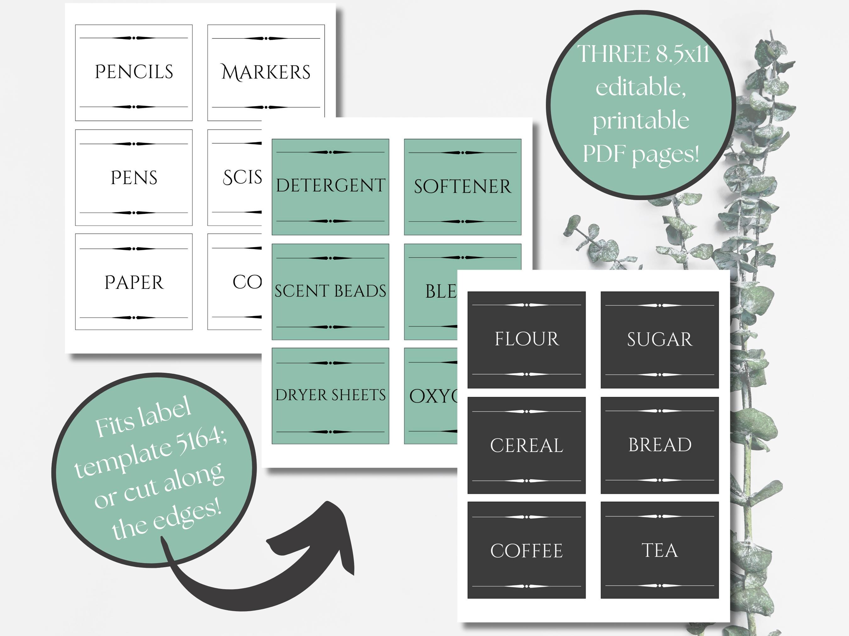 Editable Panty Labels, Home Labels, Canva Template Labels, Home ...
