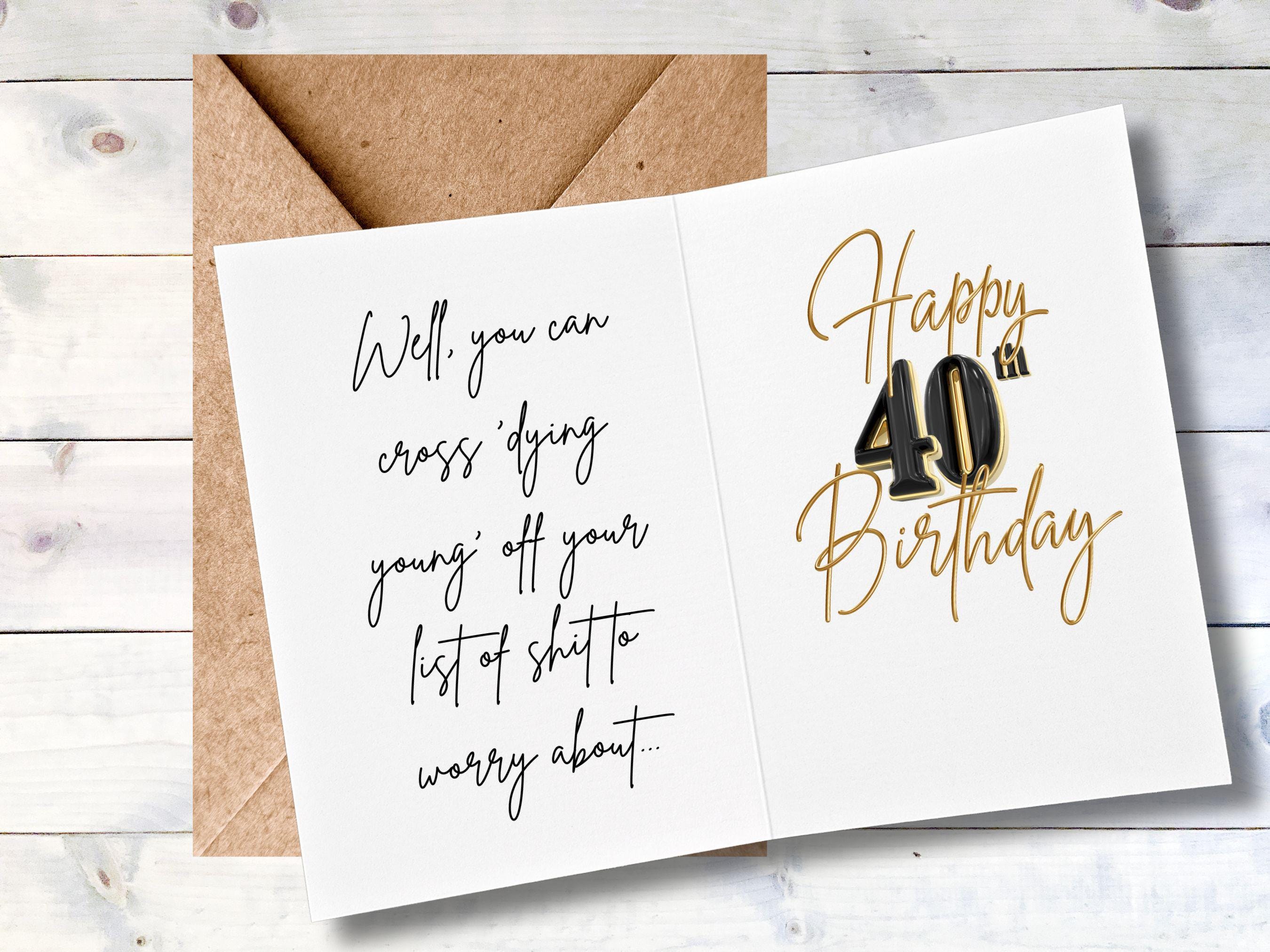 Funny Adult Printable 40th Birthday Card, Forty is the New F*ck You ...