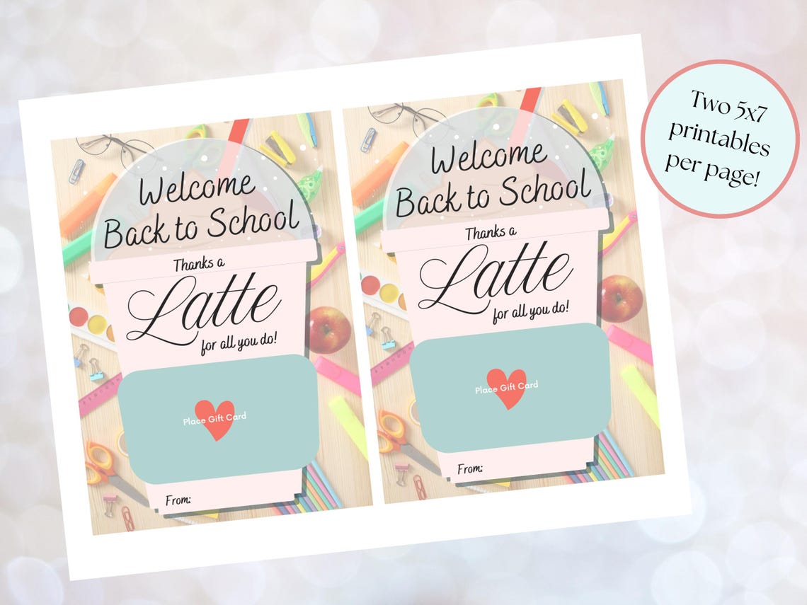 Printable Back to School Gift Card Holder, Welcome Back to School ...