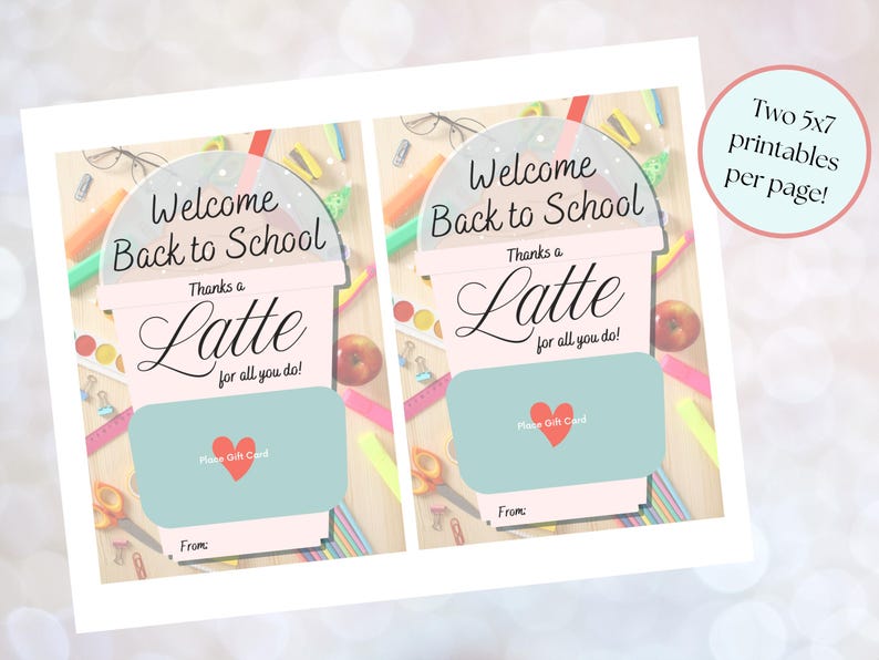 Printable Back to School Gift Card Holder, Welcome Back to School ...