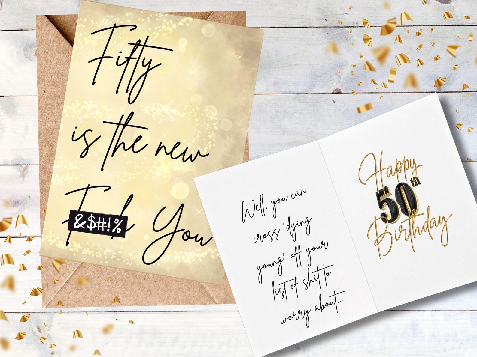 Funny Adult Printable 50th Birthday Card, Fifty is the New F*ck You ...