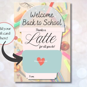 Printable Back to School Gift Card Holder, Welcome Back to School ...