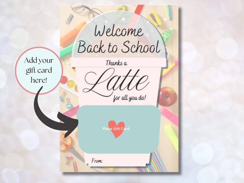 Printable Back to School Gift Card Holder, Welcome Back to School ...