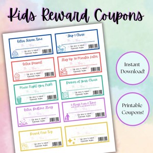 Printable Kids Reward Coupons - Etsy
