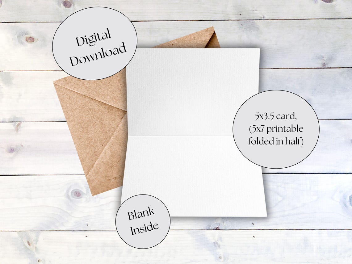 Printable Thank You Card, Instant Download PDF, Simple Thank You Card ...