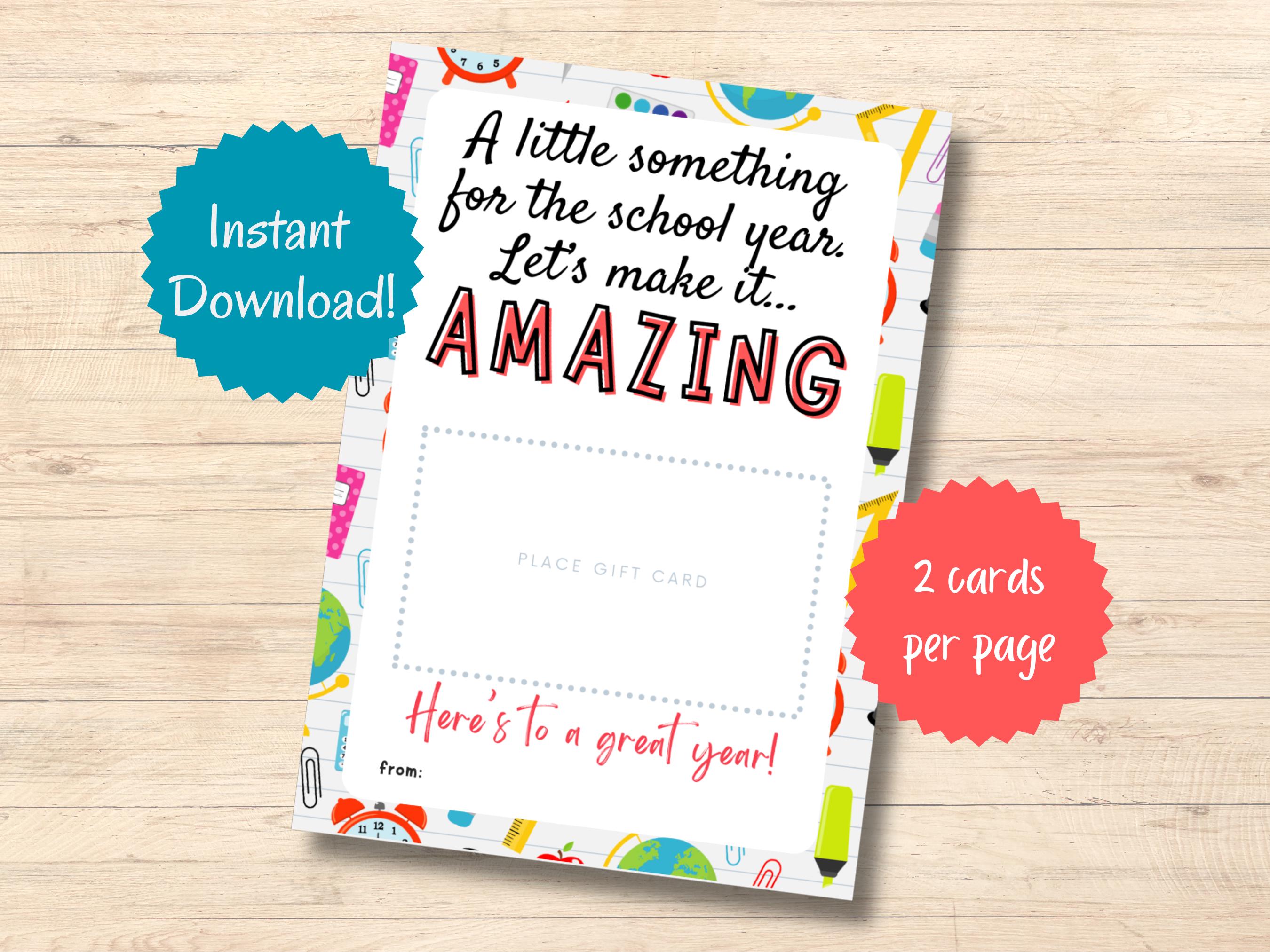 Beginning of School Year Gift Card Holder, Back to School Teacher Gift ...