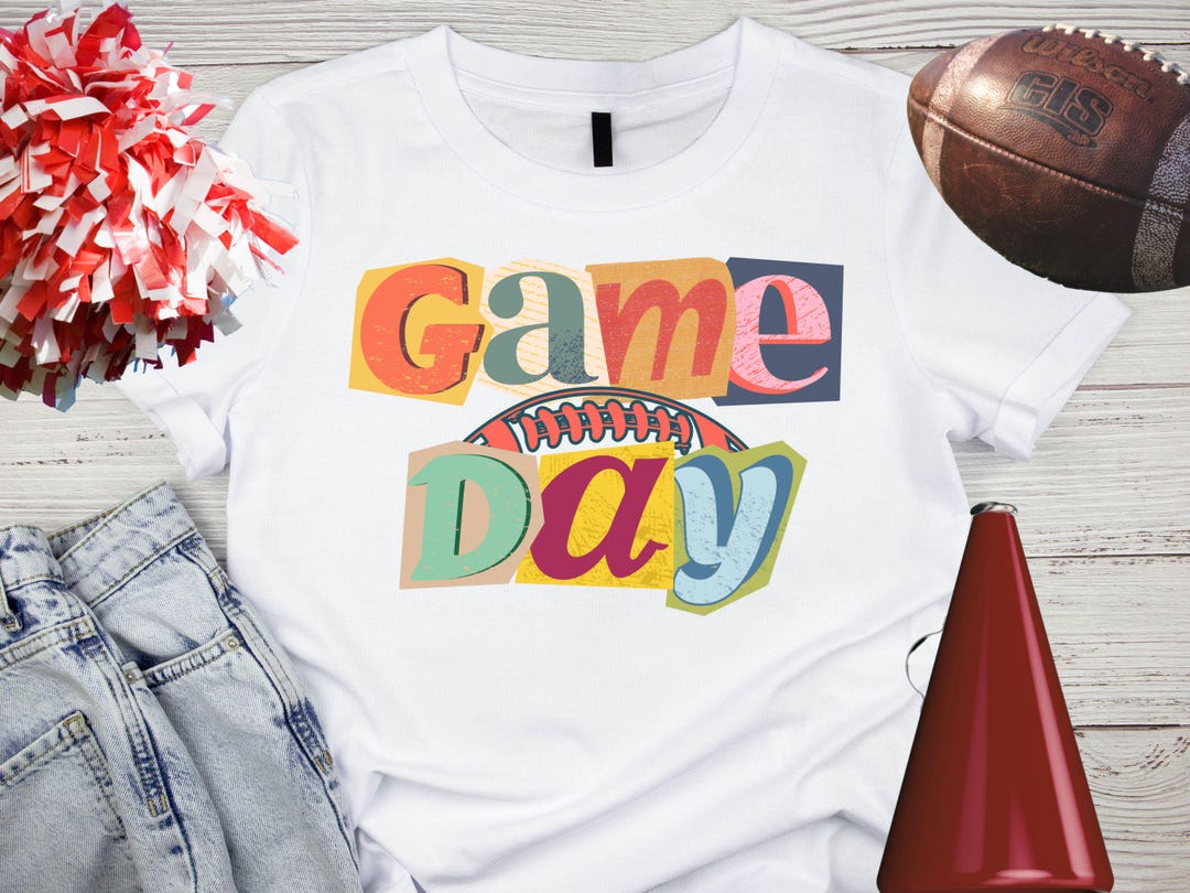 Colorful Football Game Day PNG 300dpi Transparent Background File, Game ...