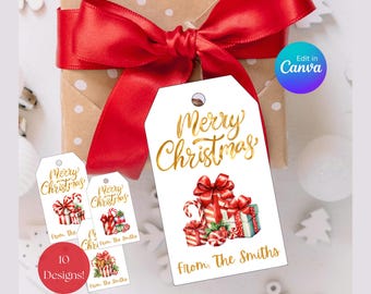 Editable Printable Christmas Cookie Gift Tags, Digital Download ...