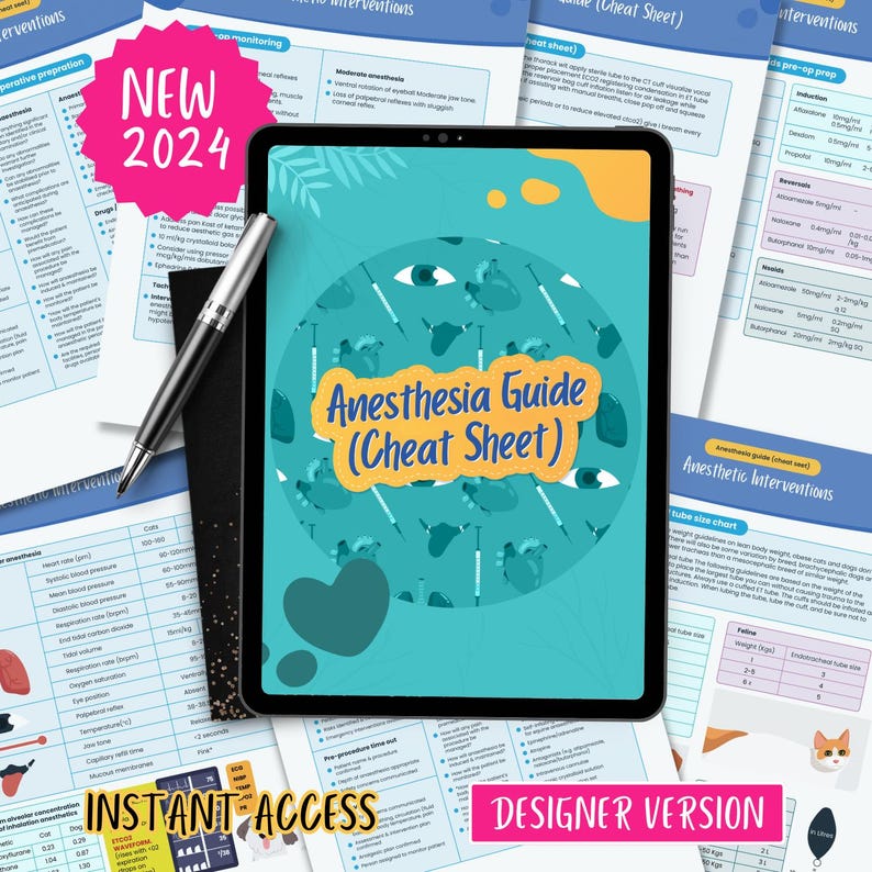 Veterinary Anesthesia Guide Cheat Sheet Nurse Study Guide Vet Nursing ...