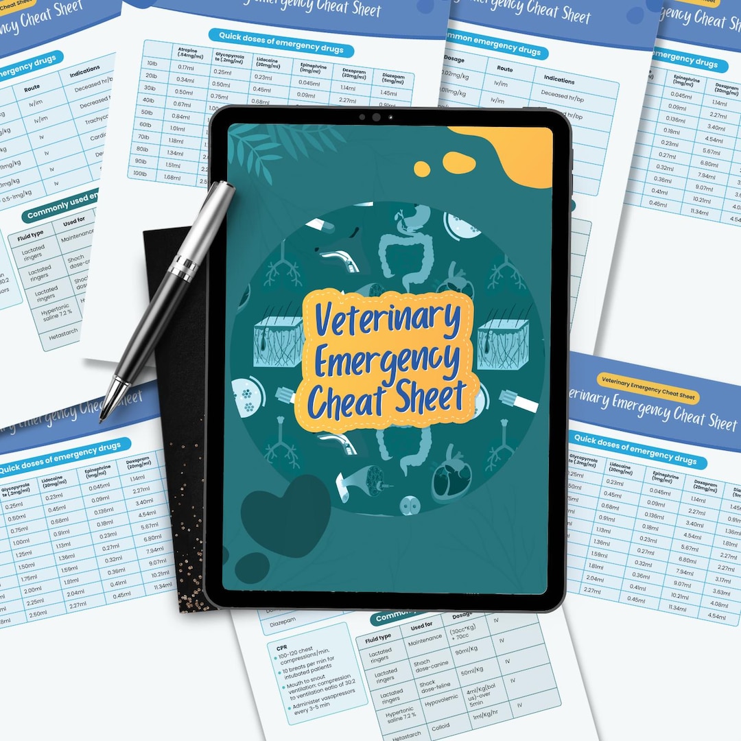 Veterinary Emergency Cheat Sheet Nurse Study Guide Vet Nursing Notes ...