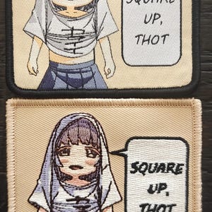Square Up! Embroidered Patch - Anime Girl With Attitude - Etsy