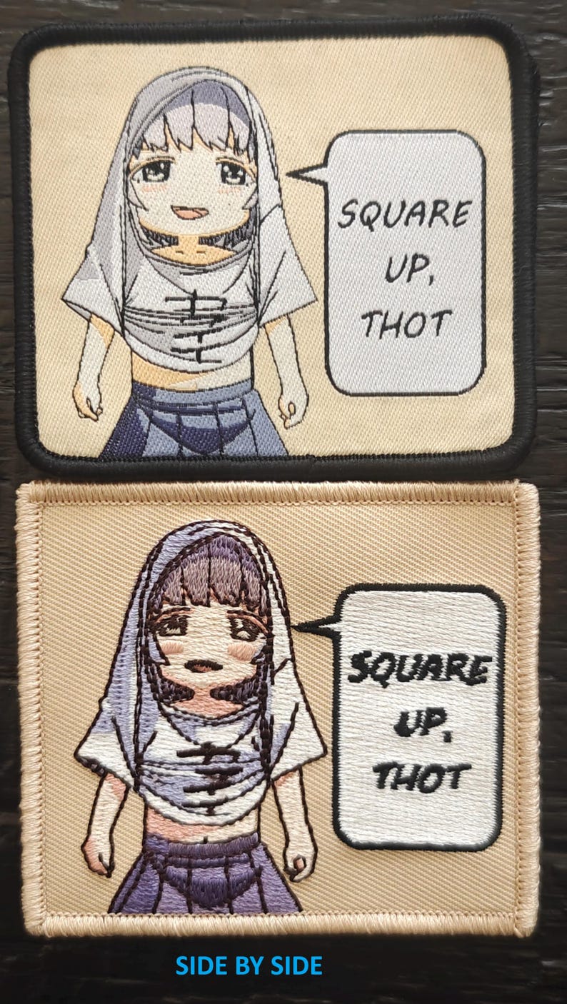 Square Up! Embroidered Patch - Anime Girl With Attitude - Etsy