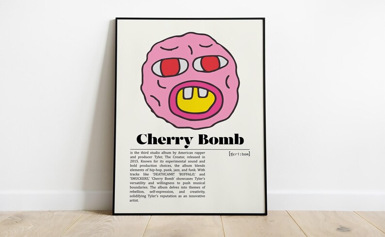 Tyler, the Creator Cherry Bomb Poster Minimalist Music Poster Vintage ...