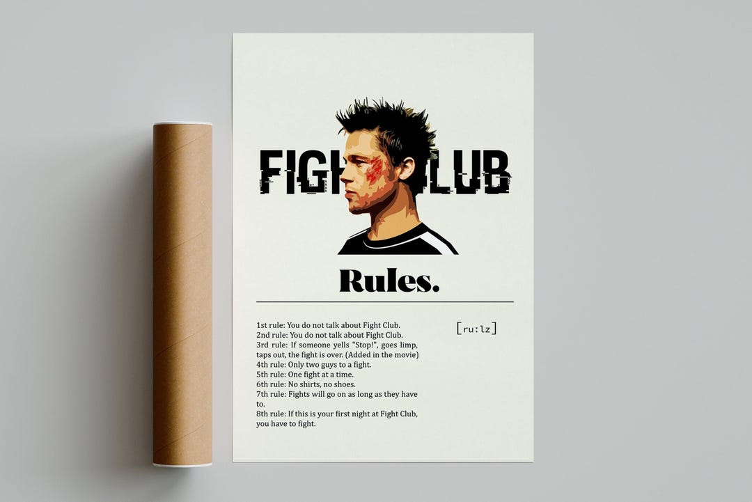 Fight Club Rules David Fincher Poster Minimalist Movie Poster Vintage ...
