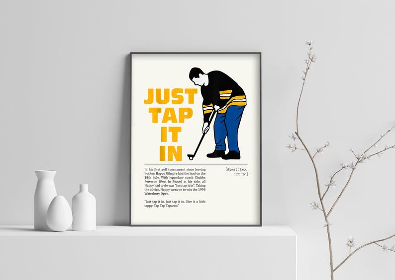 Happy Gilmore Just Tap It in Poster Ridley Scott Minimalist Movie ...