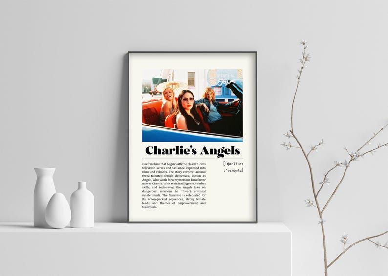 Charlies Angels Mcg Minimalist Movie Poster Vintage Retro Art Print ...