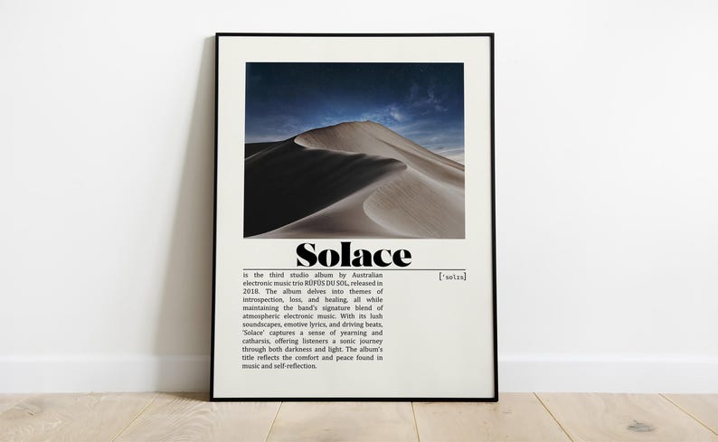 Rufus Du Sol Solace Poster Minimalist Music Poster Vintage Retro Art ...