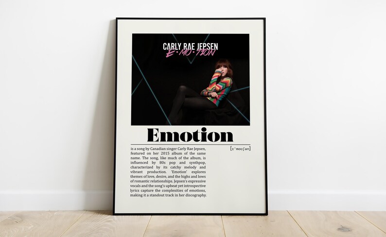 Carly Rae Jepsen Emotion Poster Minimalist Music Poster Vintage Retro ...