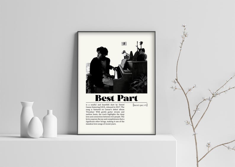 Daniel Caesar Best Part Poster Minimalist Music Poster Vintage Retro ...