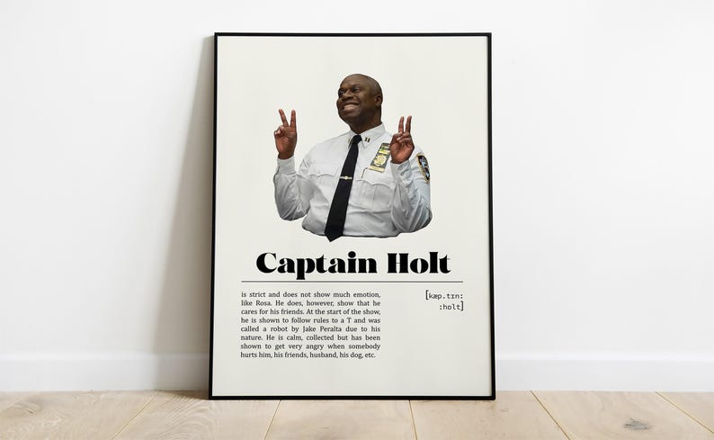 Brooklyn 99 Captain Holt Poster Minimalist TV Show Poster Vintage Retro ...