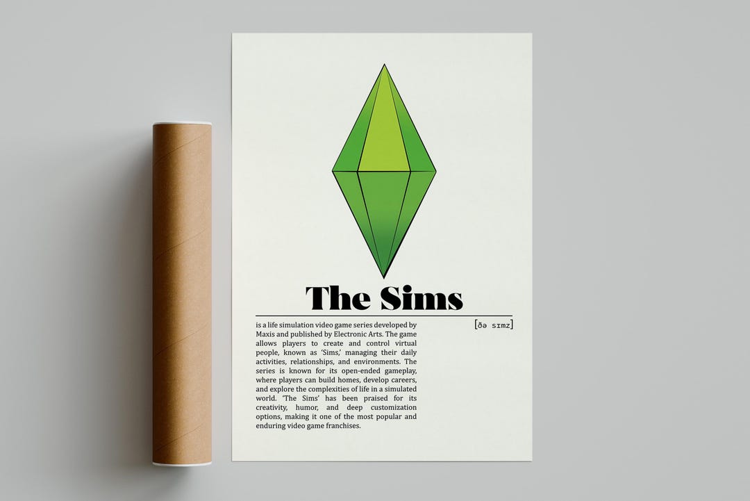 The Sims Poster Minimalist Game Vintage Retro Art Print Custom Poster ...