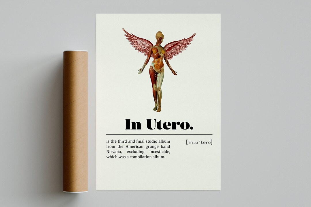 Nirvana in Utero Poster Minimalist Music Poster Vintage Retro Art Print ...