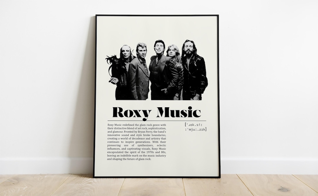Roxy Music Poster Minimalist Music Poster Vintage Retro Art Print ...