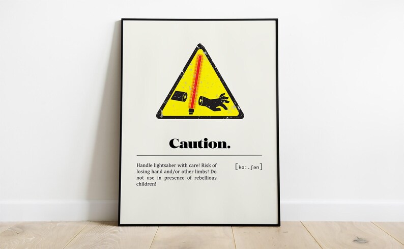 Star Wars Caution Poster Minimalist Movie Poster Vintage Retro Art ...