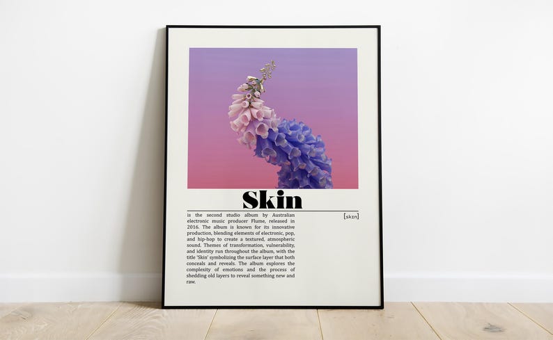Flume Posters Skin Poster Minimalist Music Poster Vintage Retro Art ...