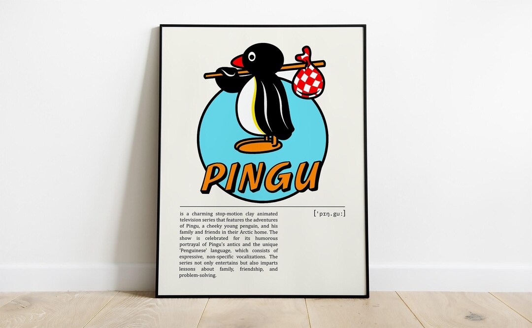 Pingu TV Show Poster Vintage Retro Art Print Custom Poster Wall Art ...