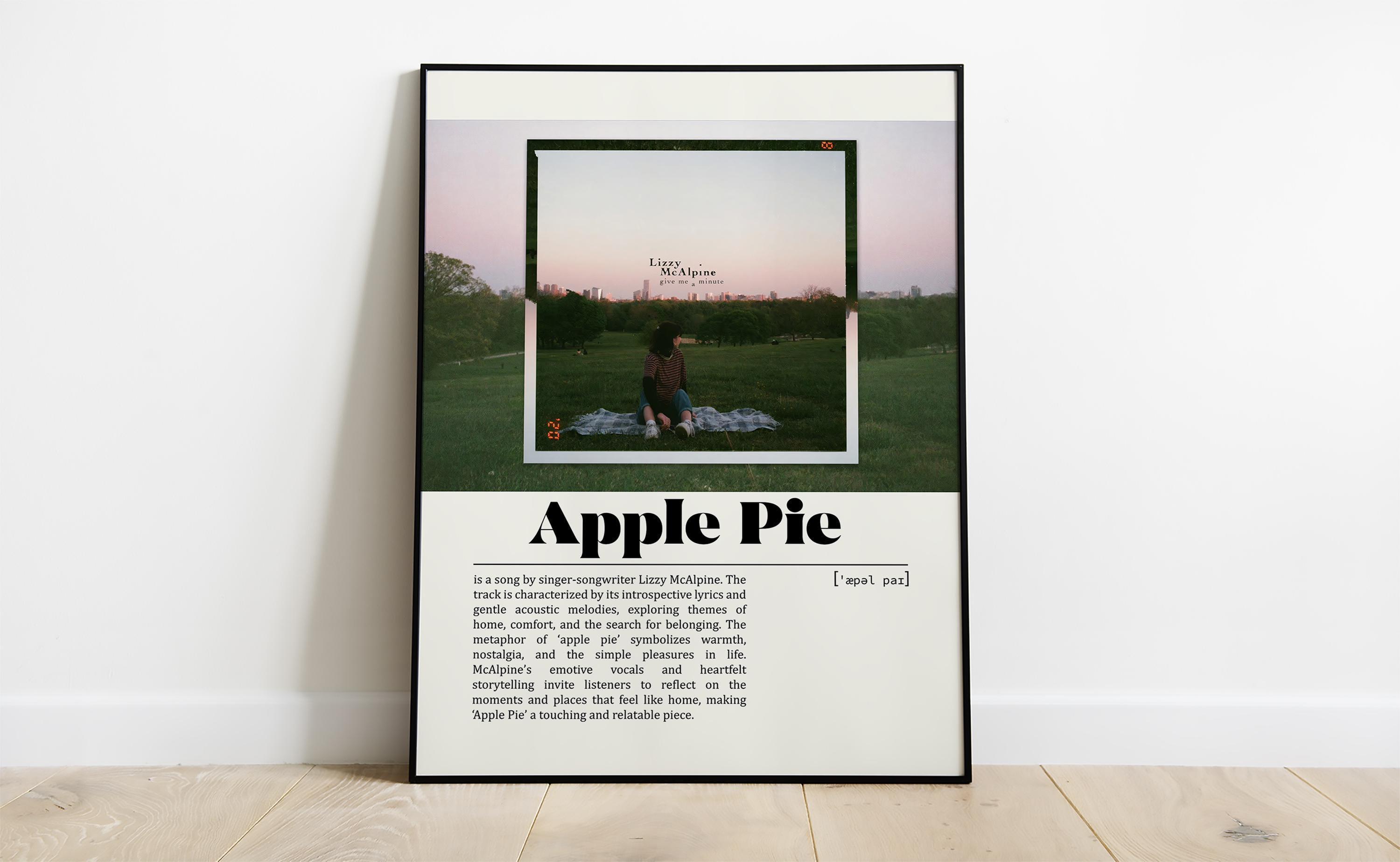 Lizzy Mcalpine Apple Pie Poster Minimalist Music Poster Vintage Retro ...